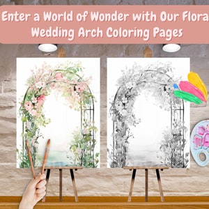 Floral Wedding Arch Coloring Page Floral Arch Coloring Book Flowers ...