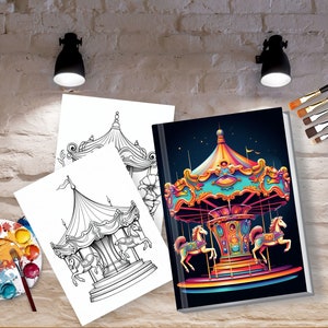 Carousel Coloring Pages Carousel Horse Coloring Page Carousel Flowers ...