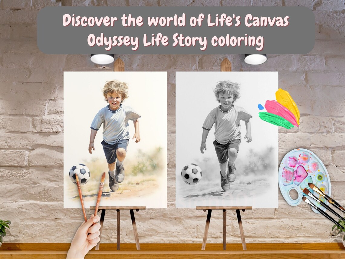 Life's Story Grayscale Coloring Book Instant Download Printable PDF ...