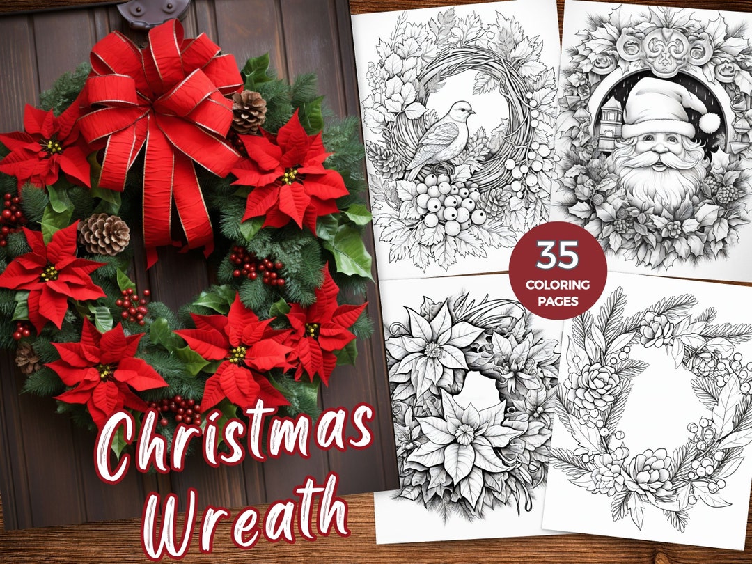 Printable Christmas Wreath Coloring Pages Christmas Coloring Pages ...