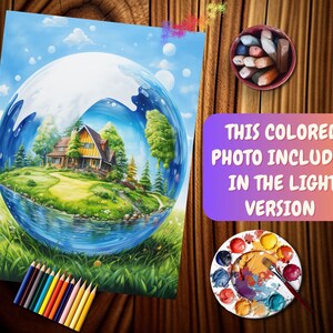 World in a Bubble Coloring Pages for Adults World in a Crystal Ball ...