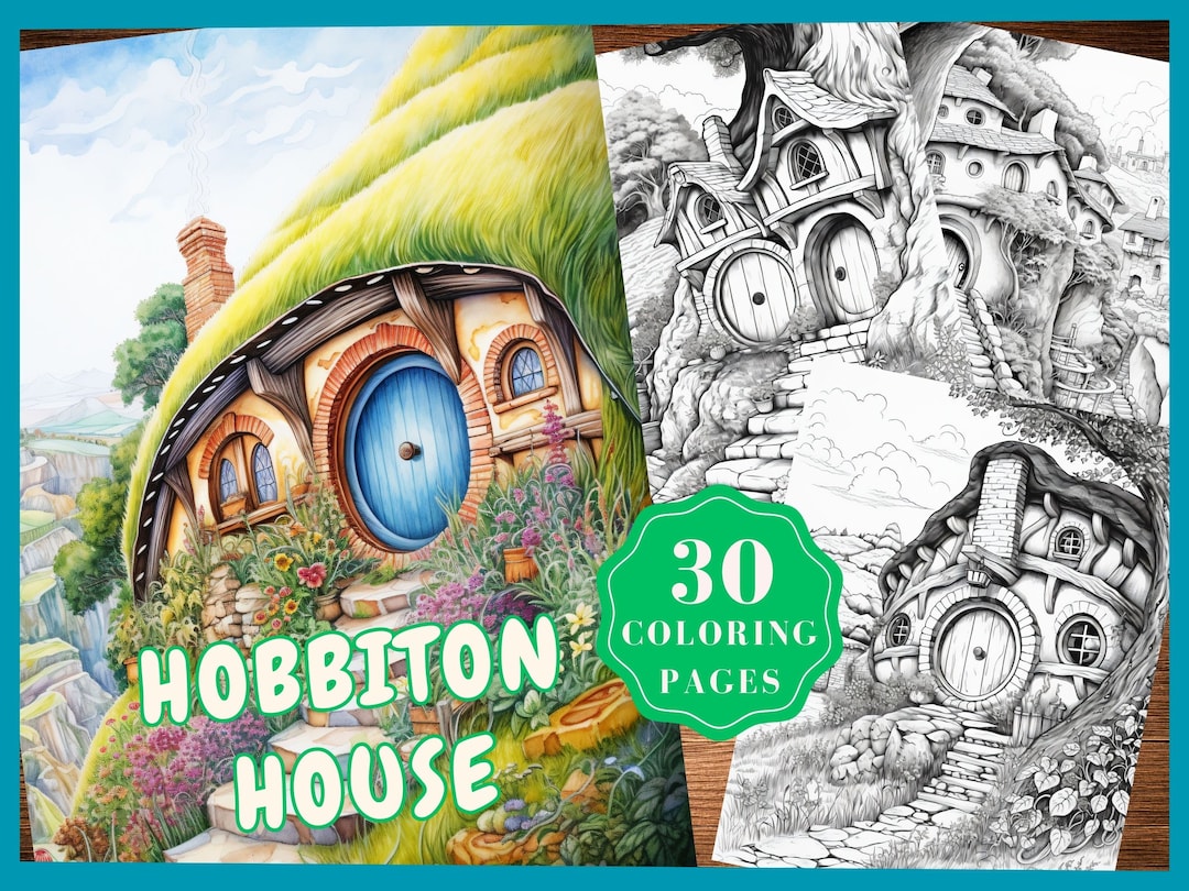 Hobbiton House Coloring Pages, Hobbit Hole House Coloring Page Book ...