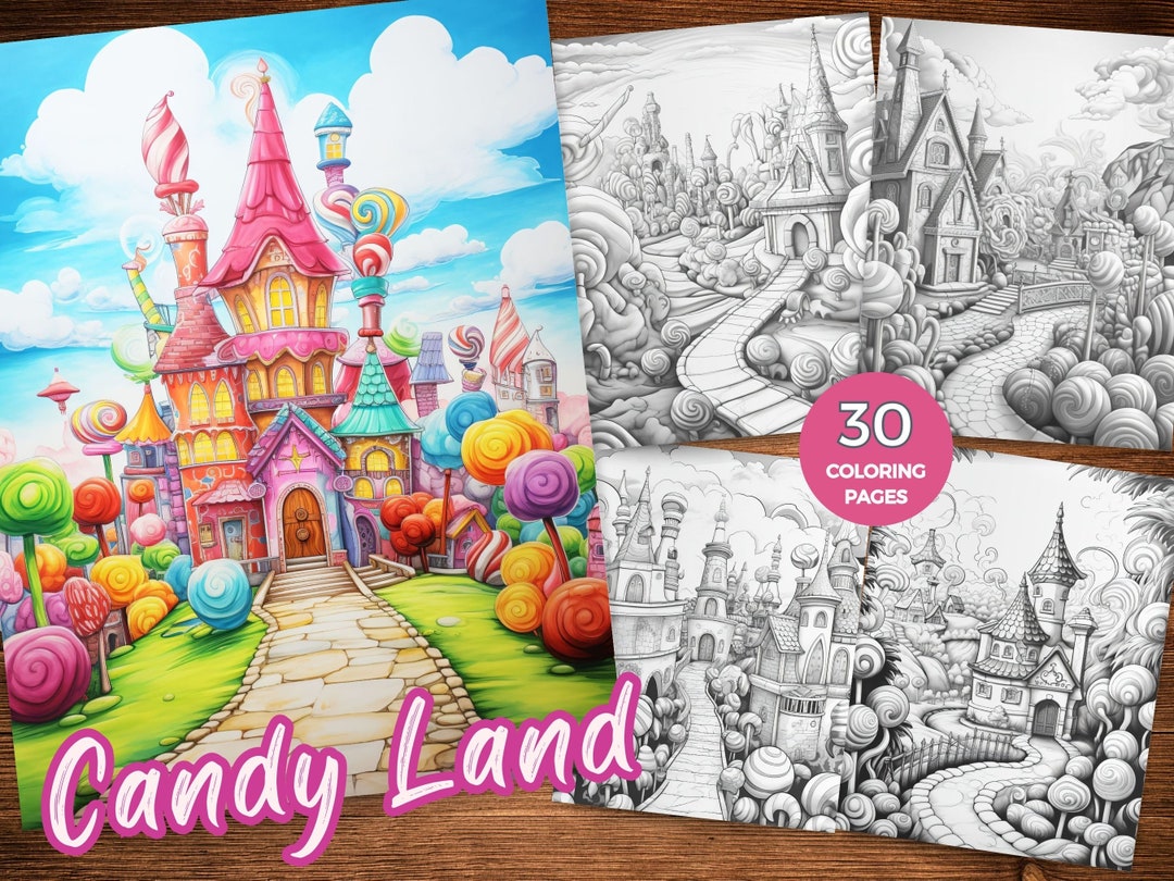 Candy Land Coloring Pages for Adults Instant Download Sweet Treats ...