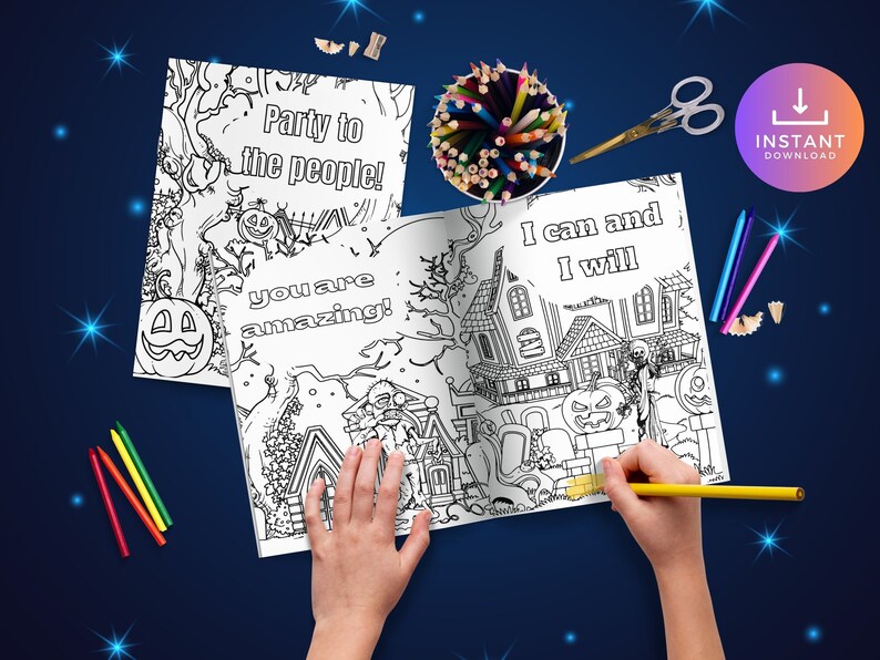 Positive Horror Coloring Pages for Adults Positive Quotes - Etsy