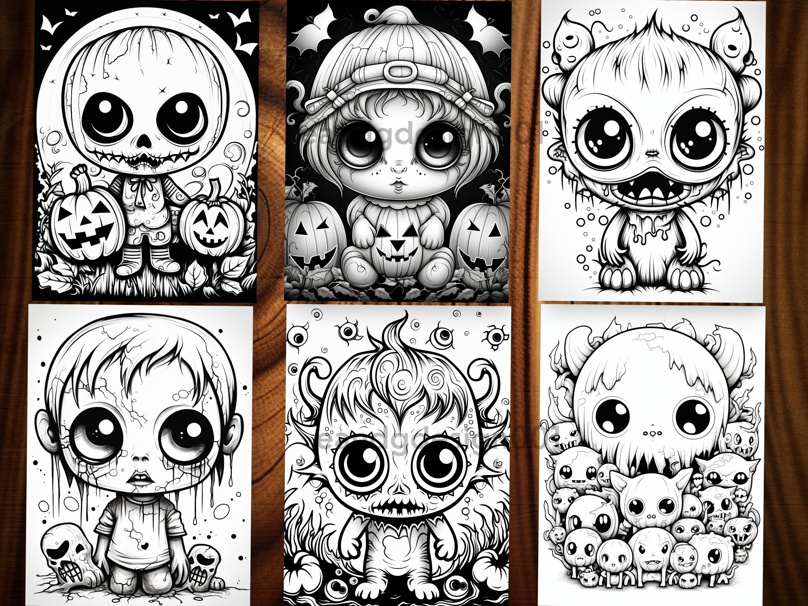 Spooky Cutie Coloring Pages Kawaii Creepy Coloring Book - Etsy