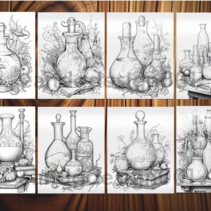 Magic Potion Coloring Pages Adult and Kids Coloring Book Fantasy ...
