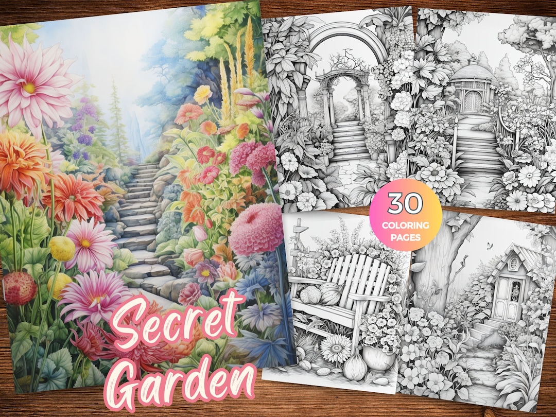 Minimalist Secret Garden Coloring Pages Enchanted Garden Coloring Book ...