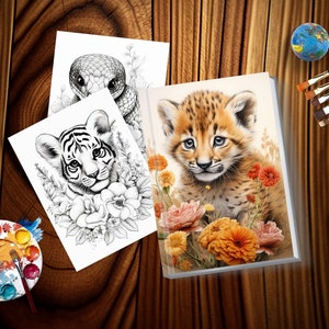 Baby Cute Animals Coloring Pages Floral Baby Animals Coloring Sheets ...