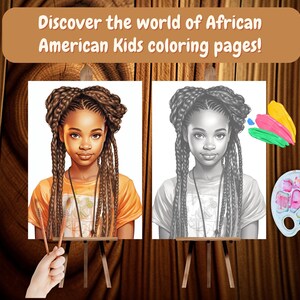African American Kids Coloring Pages Printable Kids Grayscale Coloring ...