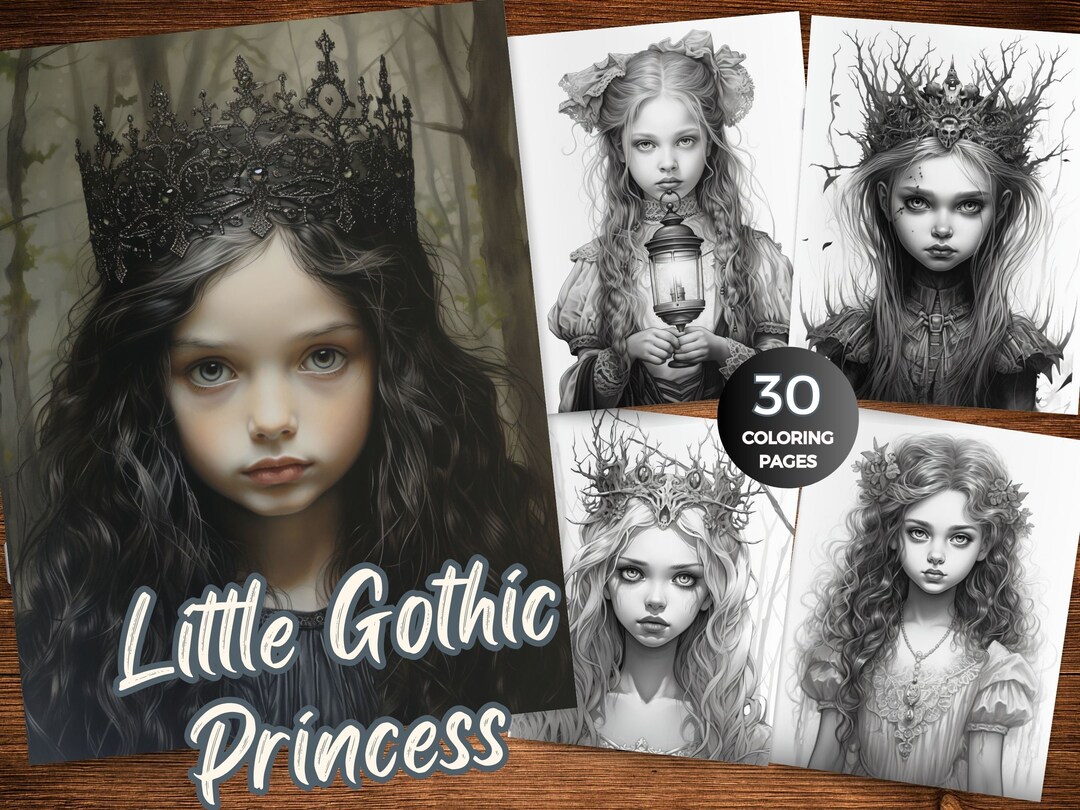 Little Gothic Princess Coloring Pages for Adults Gothic Beauty Coloring ...