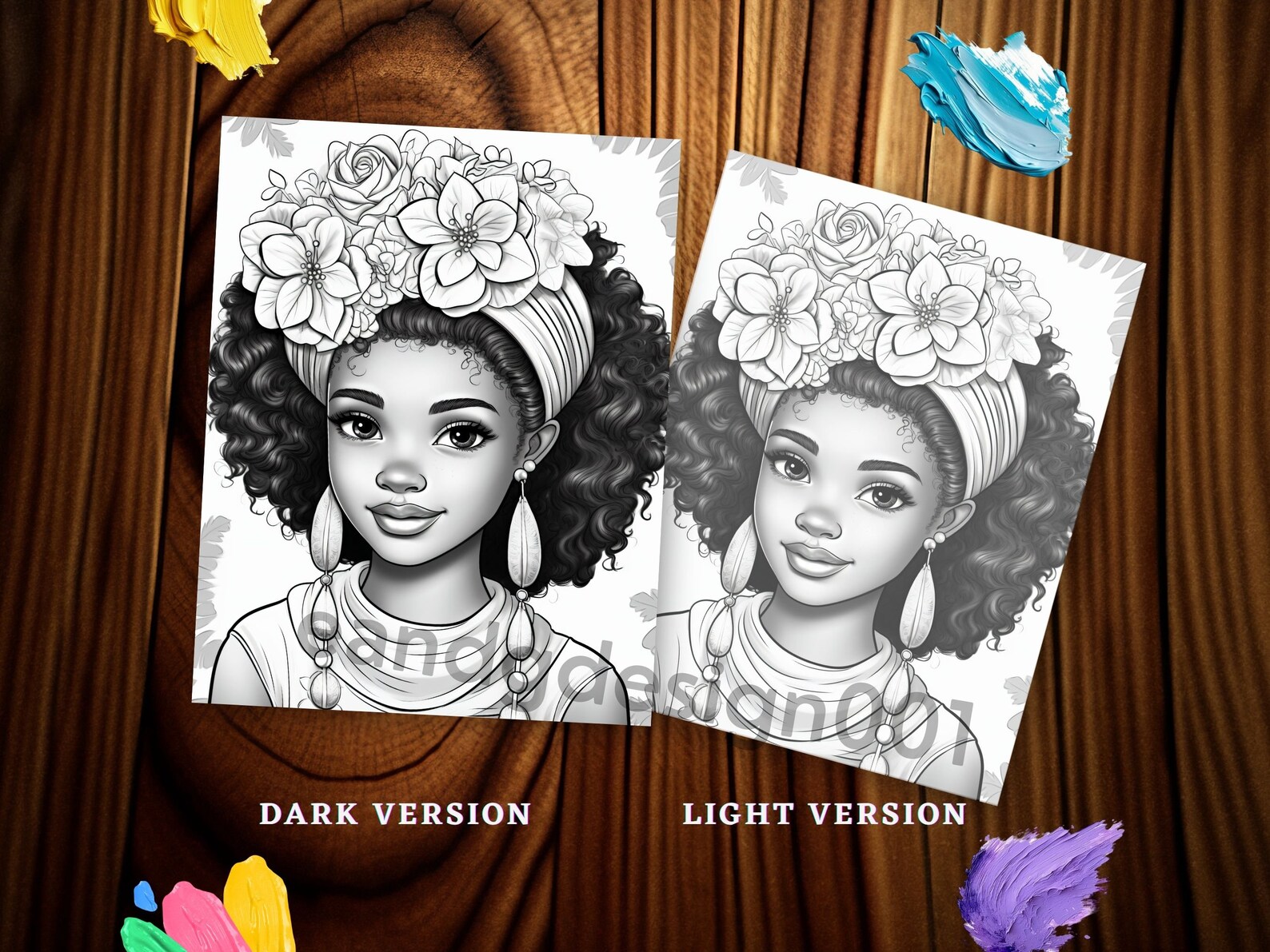 African American Kids Coloring Pages Printable Kids Grayscale Coloring ...