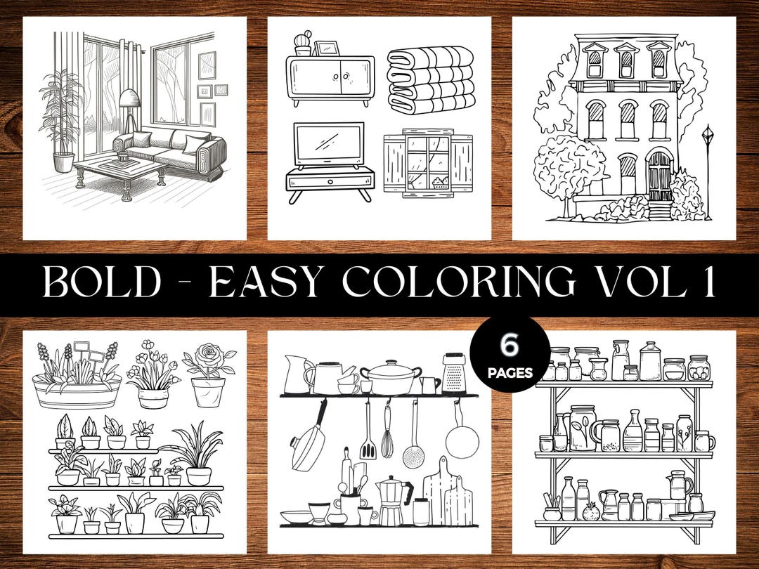 Bold and Easy Coloring Pages, Bold and Easy Coloring Book, Stress ...
