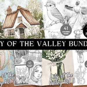 Lily of the Valley Coloring Book BUNDLE Floral Designs for Relaxation ...