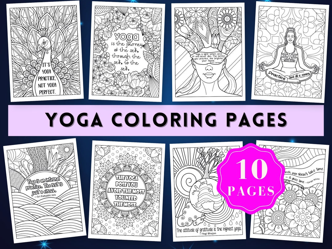Yoga Coloring Book, Yoga Coloring Sheets, Yoga Coloring Pages, Peace ...