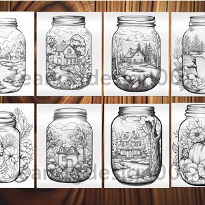 Autumn in A Jar Coloring Pages Fall Coloring Pages Printable Grayscale ...