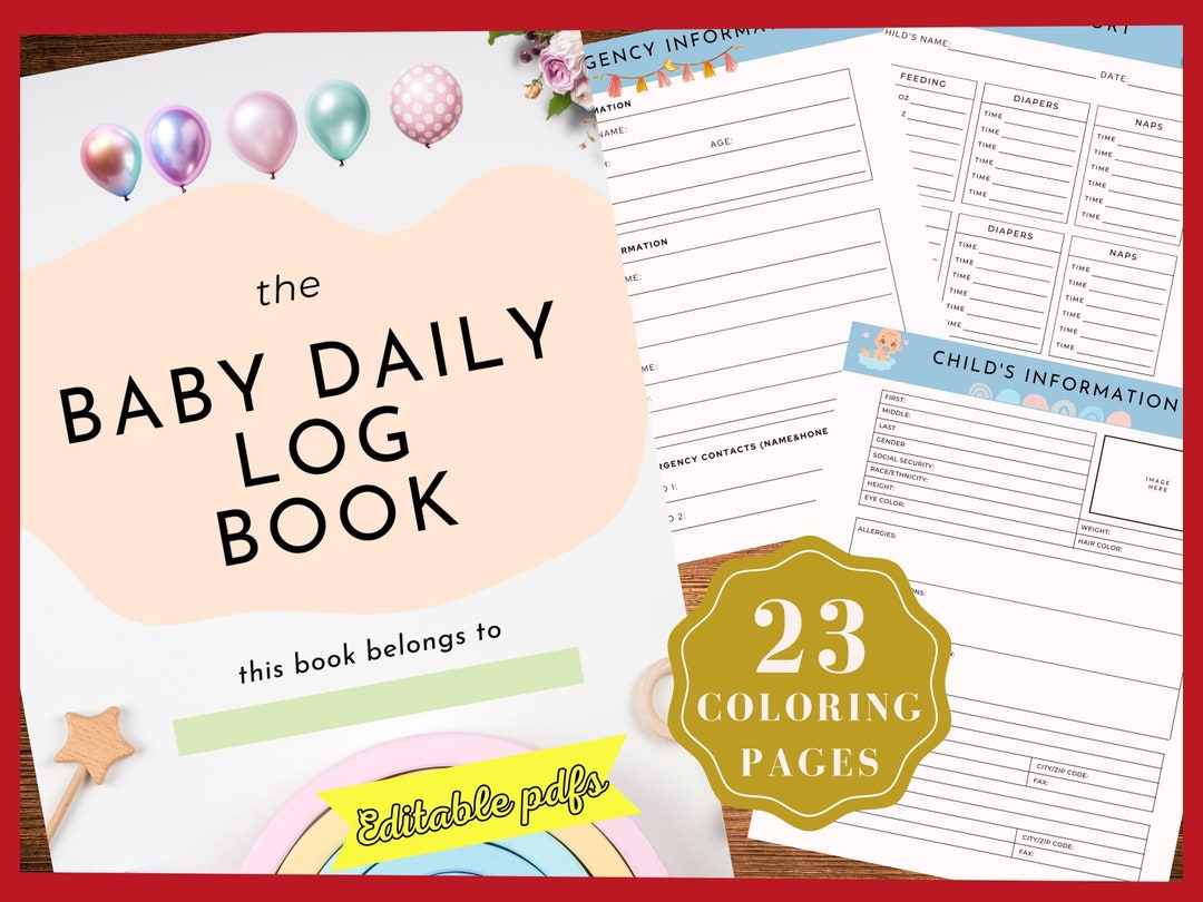 Baby Daily Log, INSTANT DOWNLOAD, Printable, Baby Care Log, Nanny Log ...