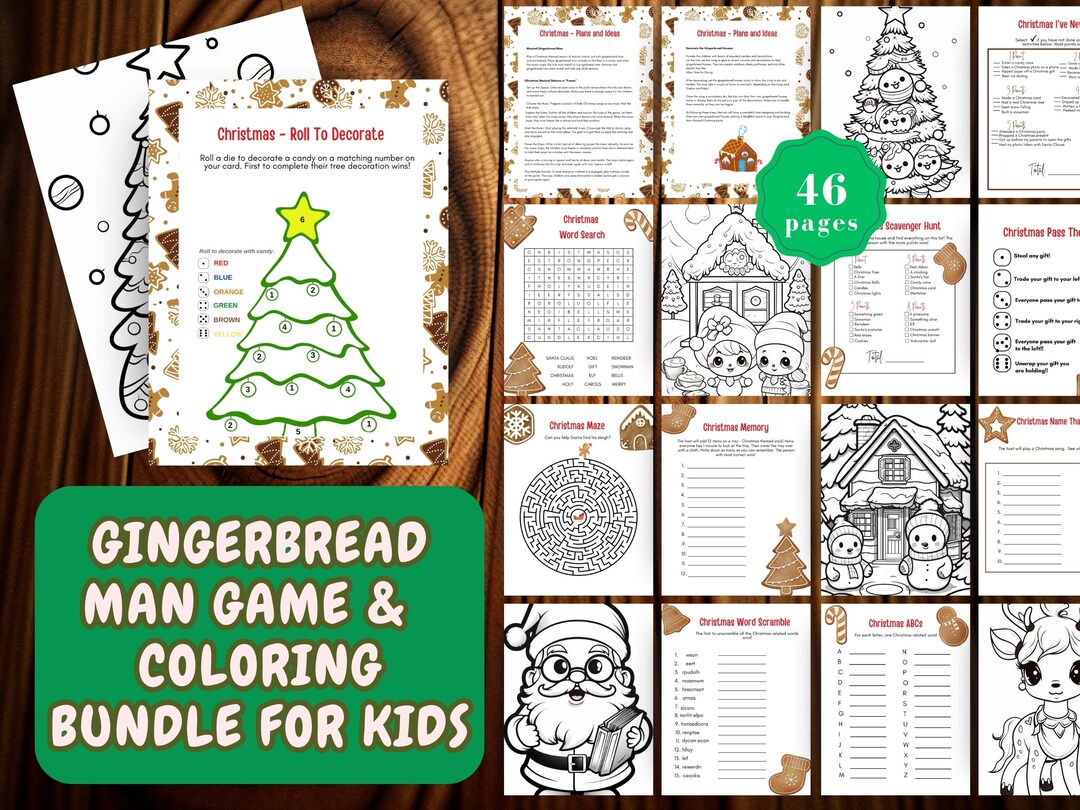 Gingerbread Man Activities Printable BUNDLE With Cute Christmas ...
