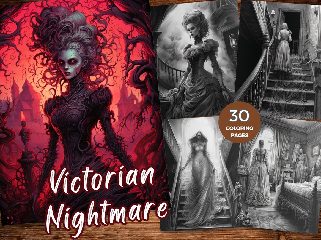 Victorian Nightmare Coloring Pages Gothic Coloring Book Macabre Beauty ...