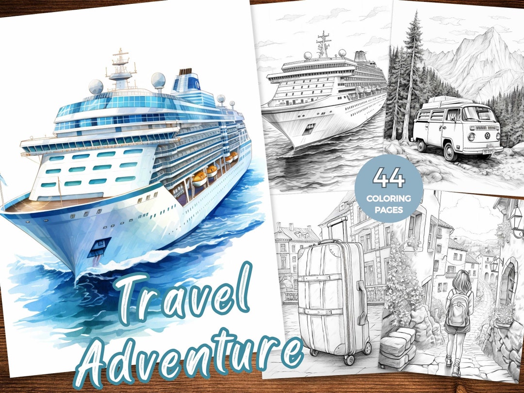 Travel Adventure Coloring Page Printable Road Trip Coloring Pages RV ...