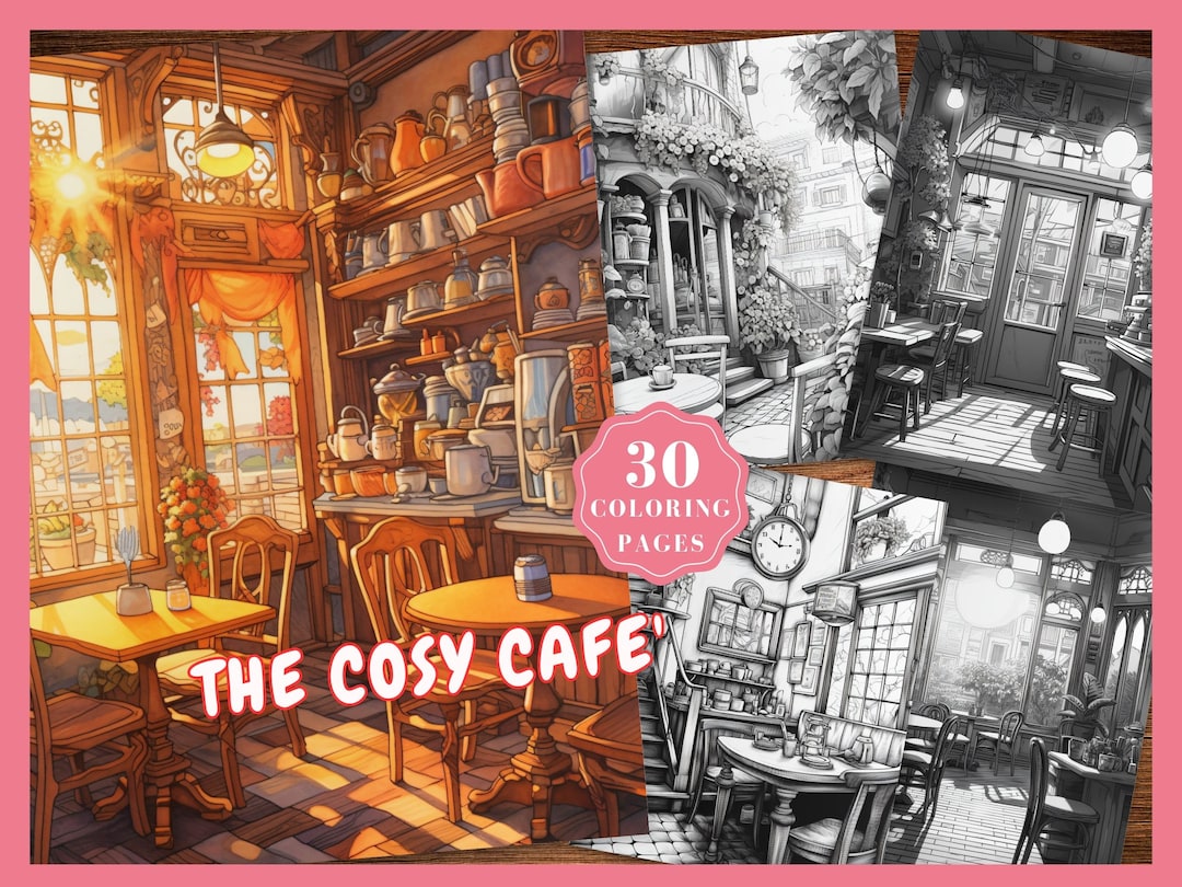 Coloring Book Cafe Coloring Pages Cozy Cafe Shop Coloring Sheets Coffee ...