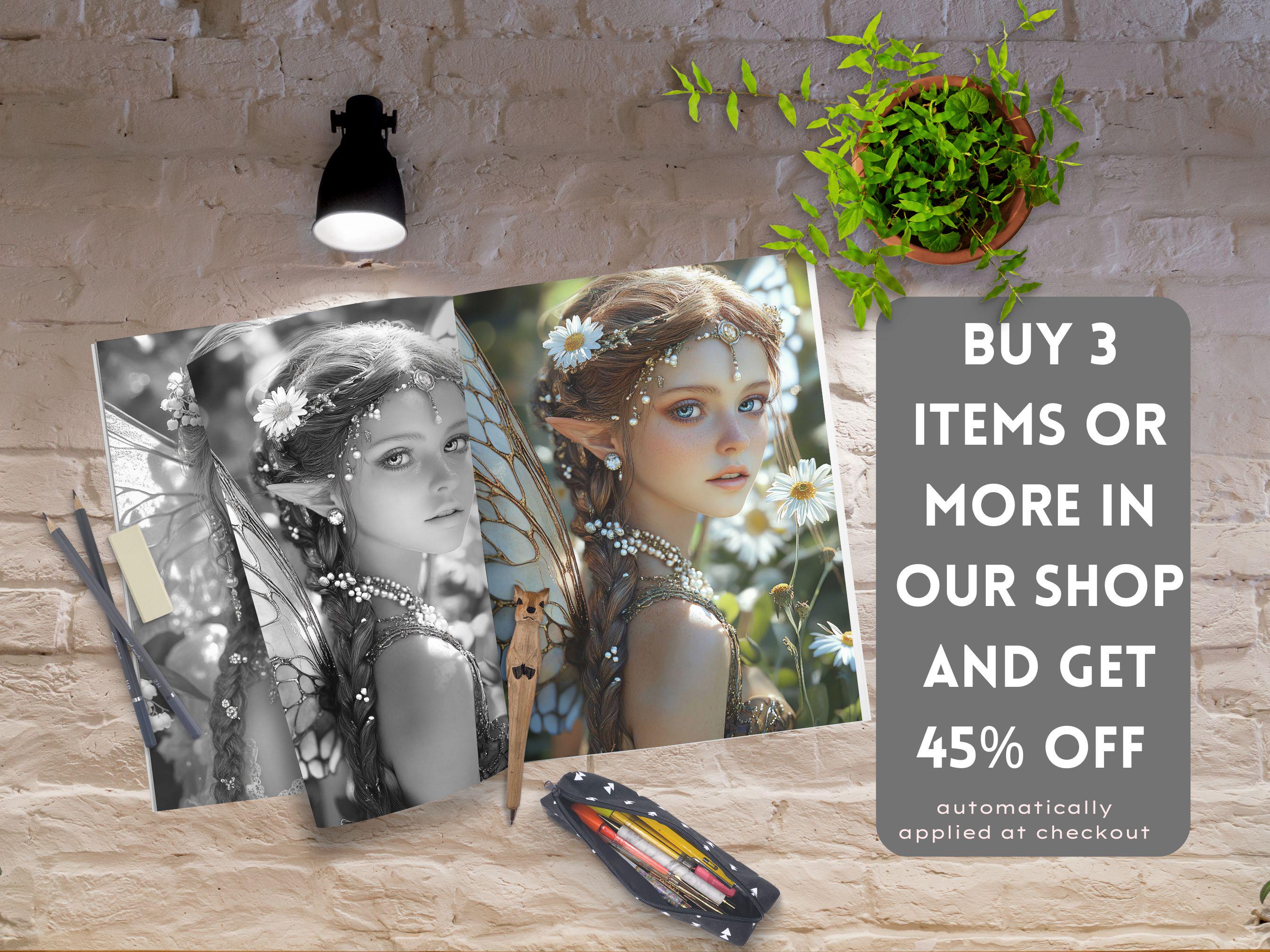 Floral Fairy Coloring Pages for Adults Forest Elf Coloring Book Flower ...