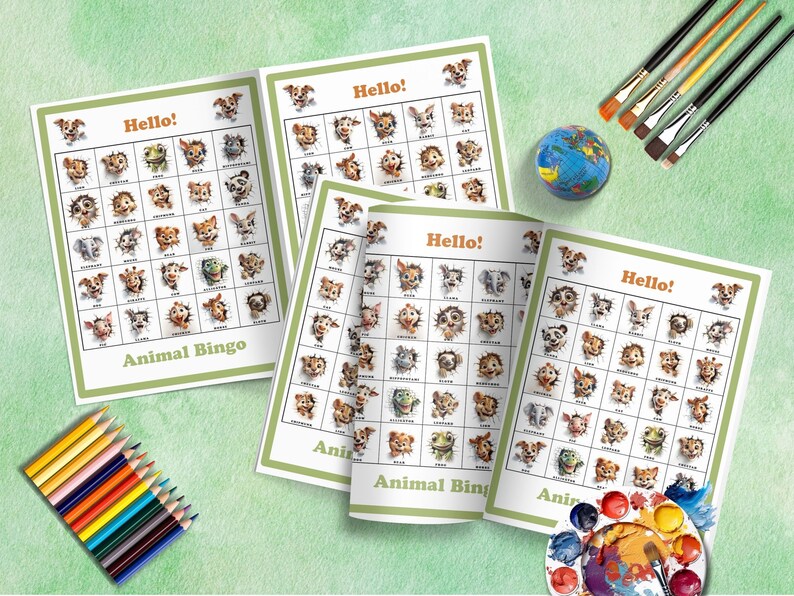 Animal Bingo Printable Woodland Animals Bingo 3D Animal Bingo Farm ...