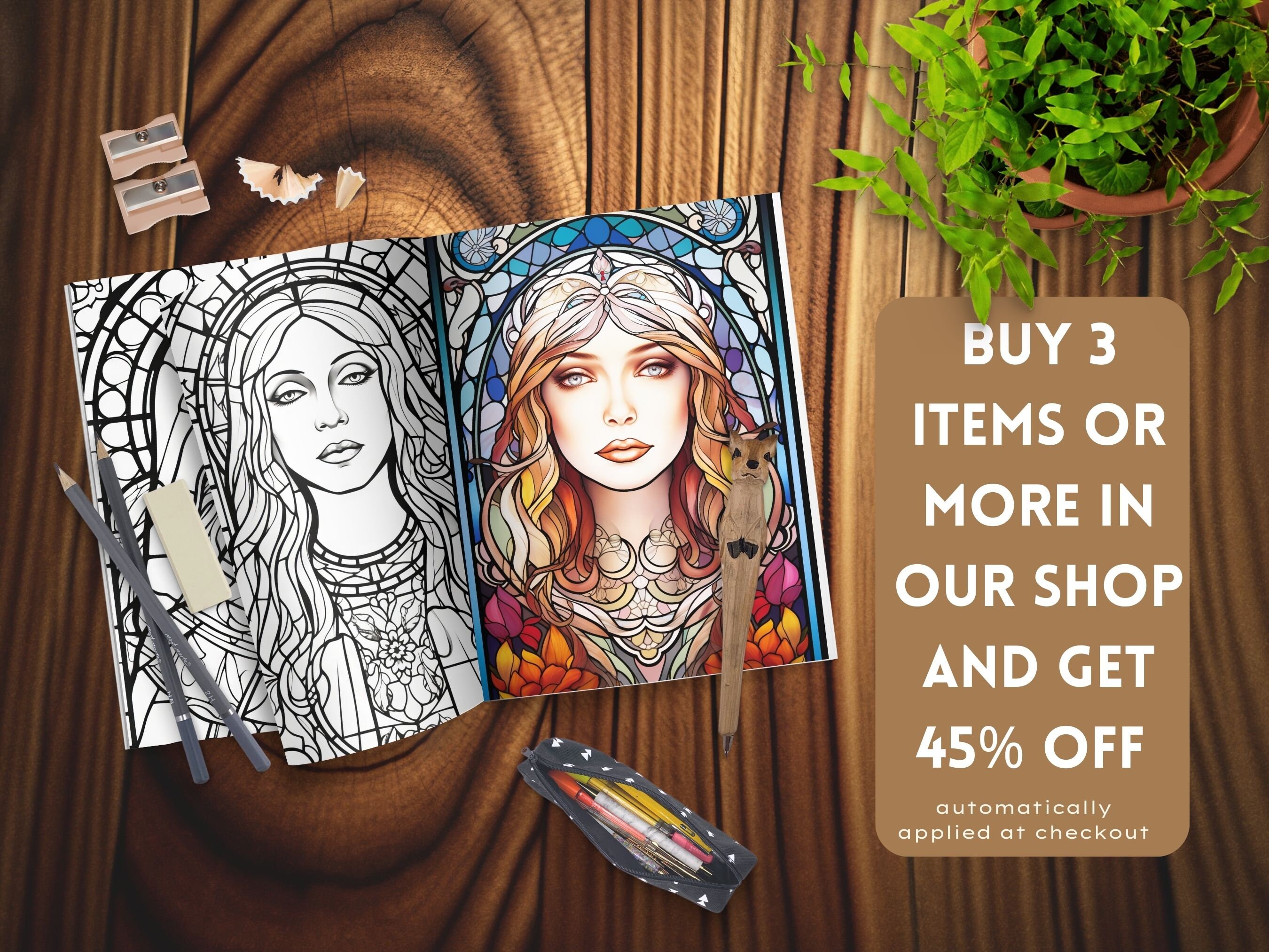 Stained Glass Women Coloring Pages of Stained Glass Coloring - Etsy