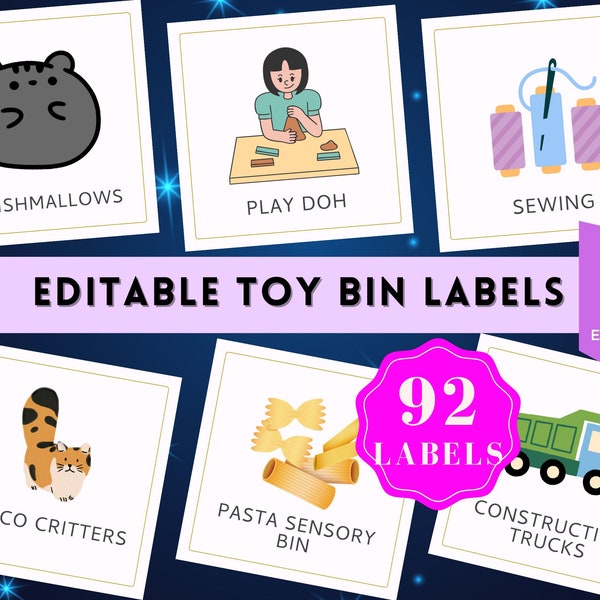 Toy Bin Labels - Etsy