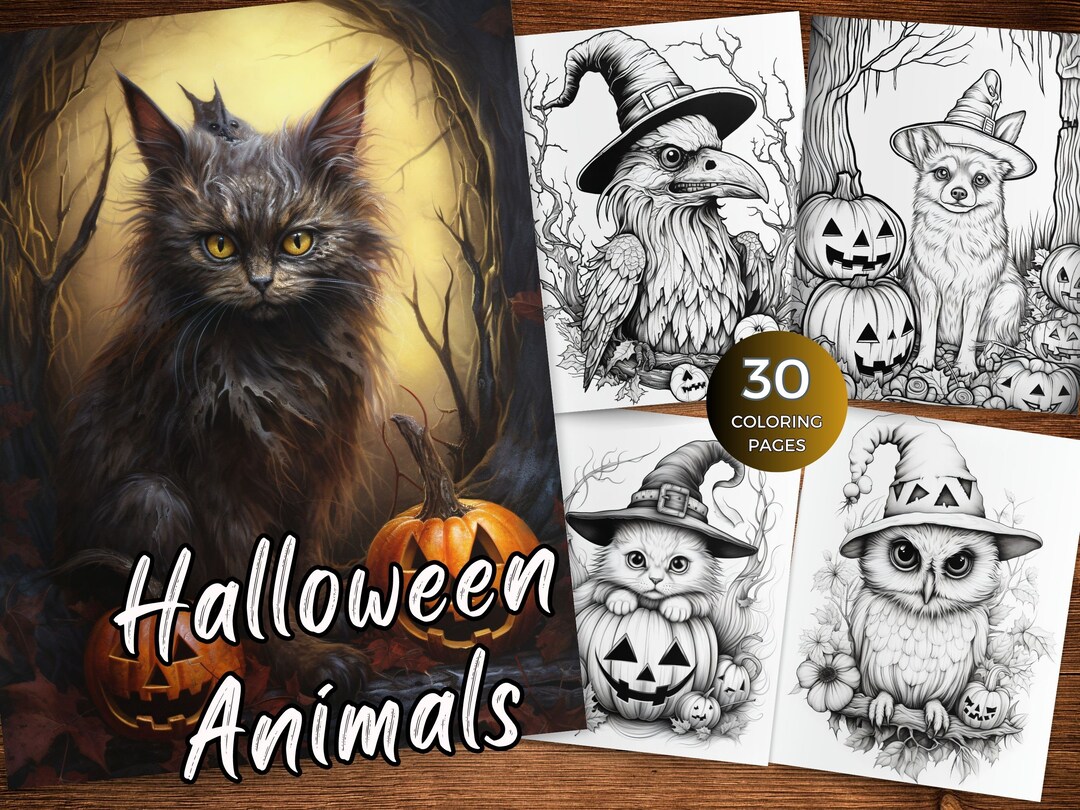 Halloween Animals Coloring Pages Halloween Coloring Pictures for Adults ...