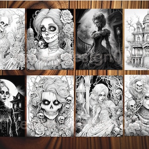 Victorian Nightmare Coloring Pages Gothic Coloring Book Macabre Beauty ...