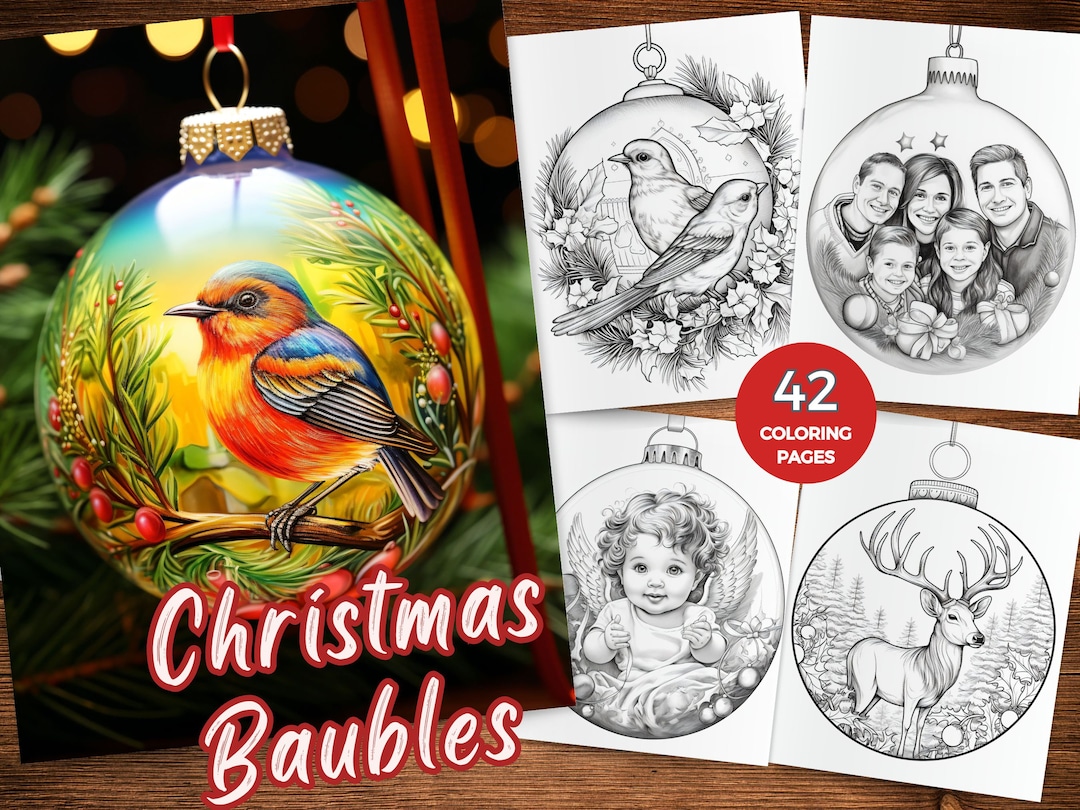 Christmas Baubles Coloring Pages Printable Christmas Ornament Coloring ...