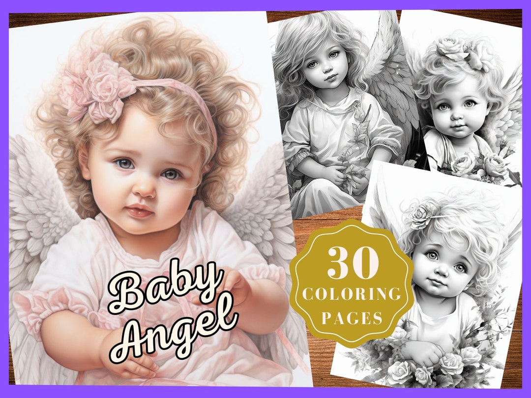 Baby Angel Darling Fantasy Coloring Page, Instant Download, Young Baby ...
