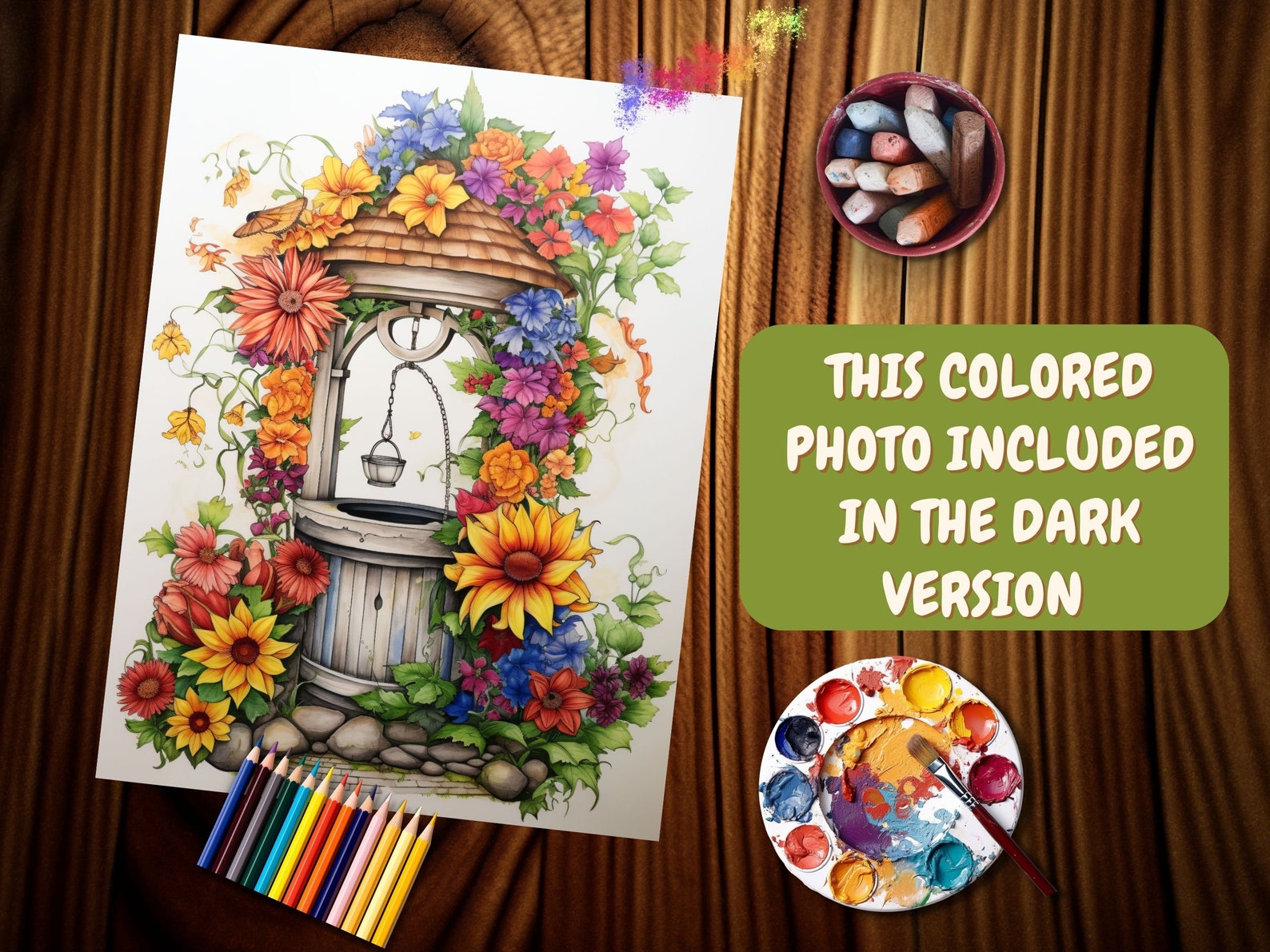 Whimsical Wishing Wells Coloring Pages Printable Enchanted Wellspring ...