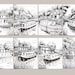 English Canal Boat Coloring Book English Tiny Boat for Stress Relief ...