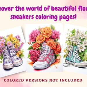 Flower Sneaker Coloring Pages of Sneakers Blooming Shoes Coloring Book ...