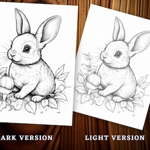 Cute Baby Animals Grayscale Coloring Pages | Printable Adult Coloring ...