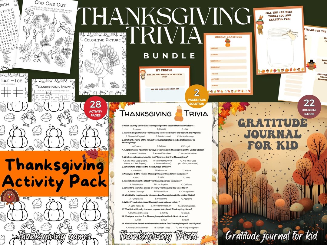 Printable Thanksgiving Trivia, Thanksgiving Trivia Game Printable ...
