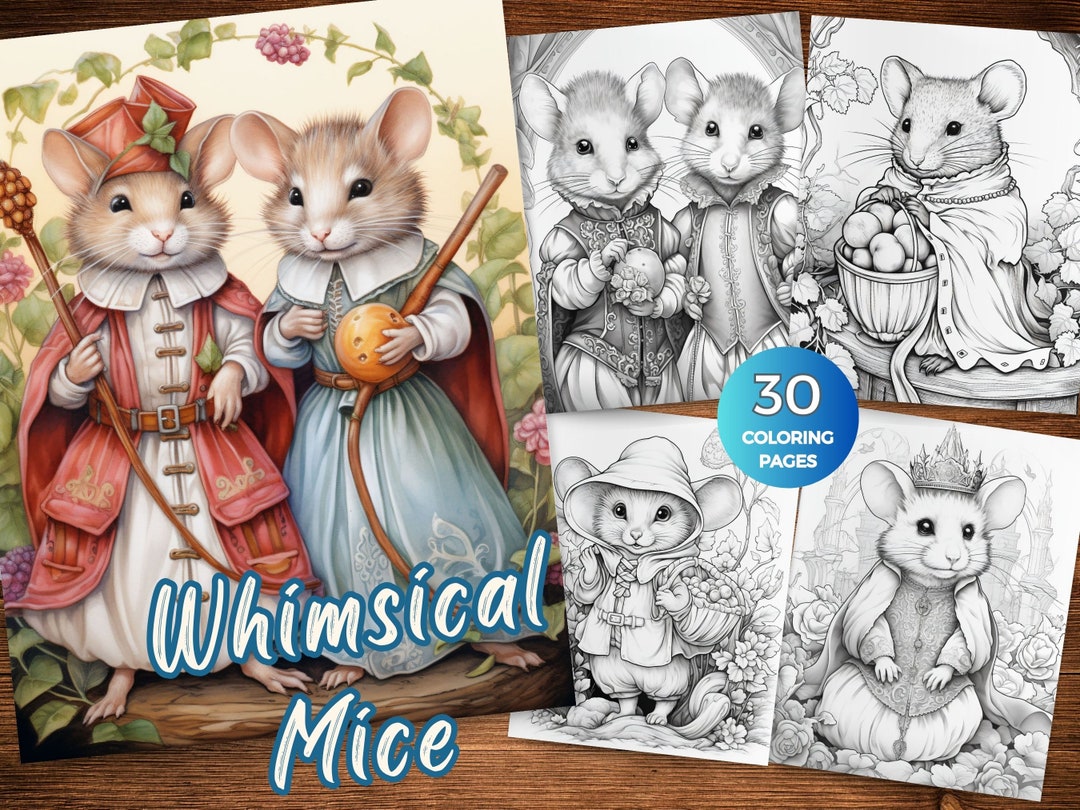 Fairytale Mice Coloring Book Mice Coloring Pages Mice Coloring Book ...