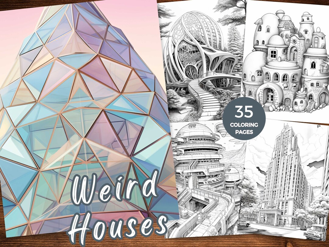 Weird House Coloring Pages Quirky House Coloring Pages for Adults ...