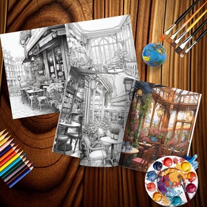 Coloring Book Cafe Coloring Pages Cafe' Shop in Paris Coffee Shop ...