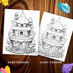 Adorable Cake House Coloring Pages Printable Dessert House Coloring ...