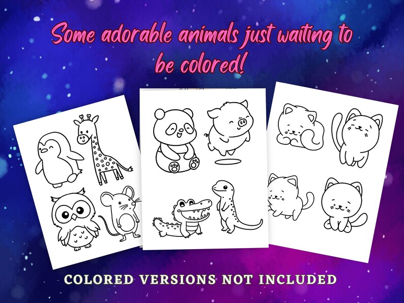 40 Coloring Page With 160 Animals,instant Download,printable PDF ...