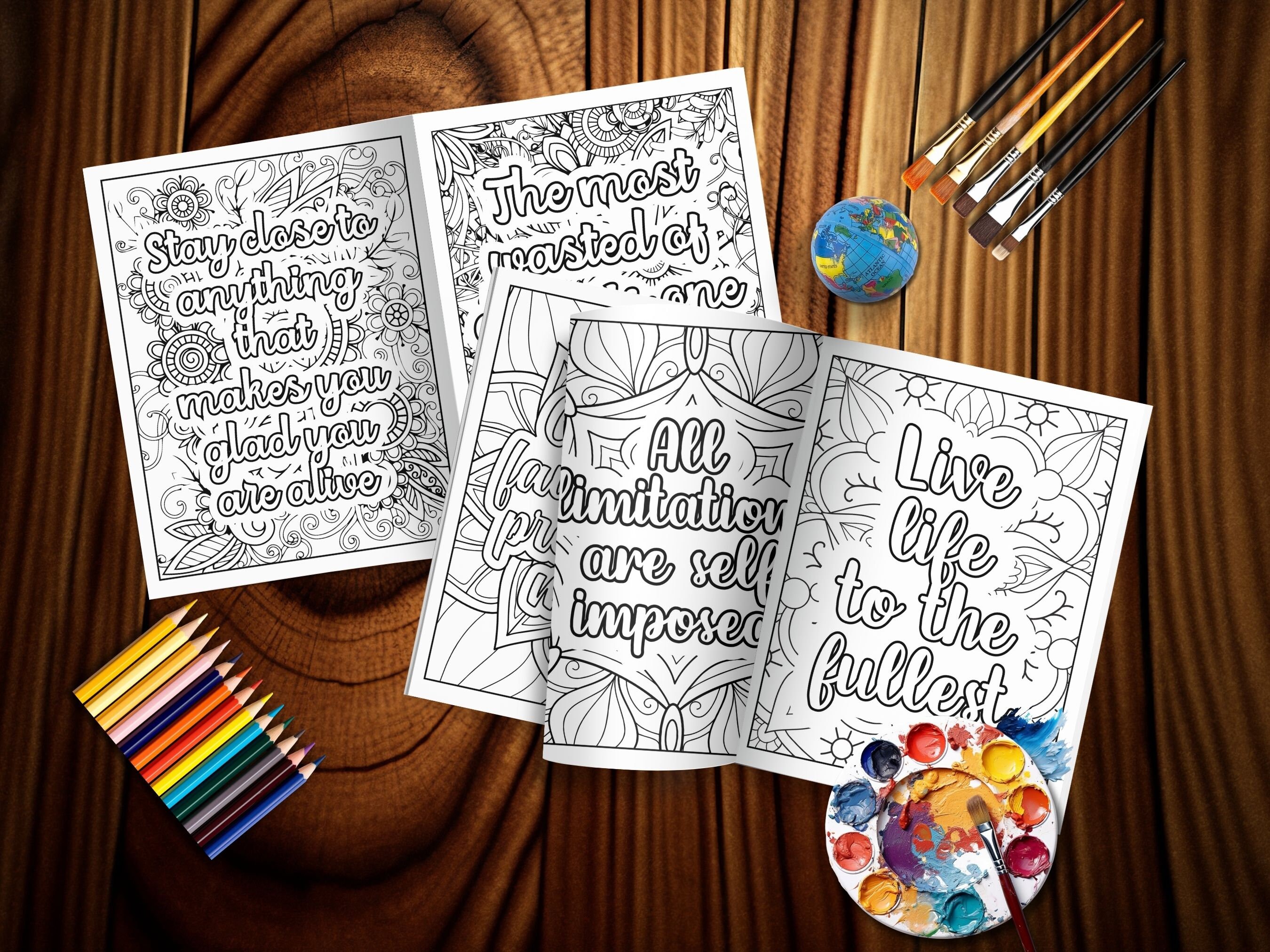 Motivational Quotes Coloring Pages Pdf Positive Affirmation Adult ...