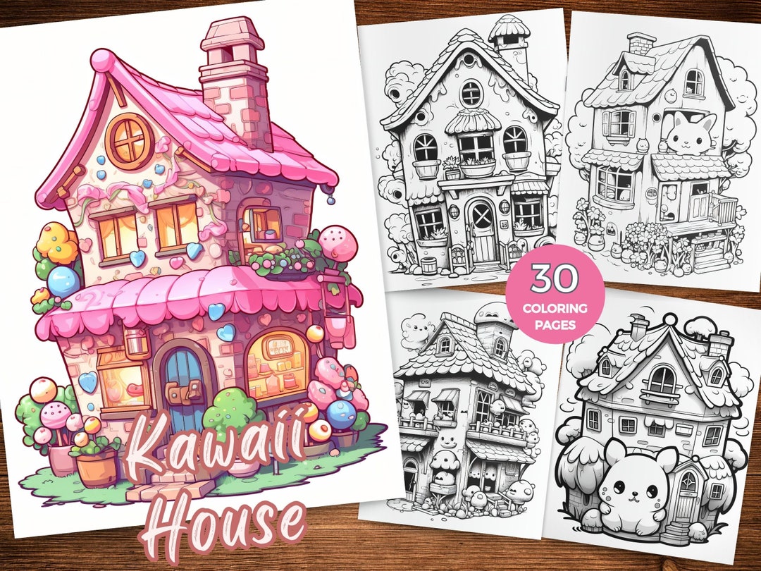 Kawaii House Coloring Pages Kawaii Coloring Sheets Printable Coloring ...