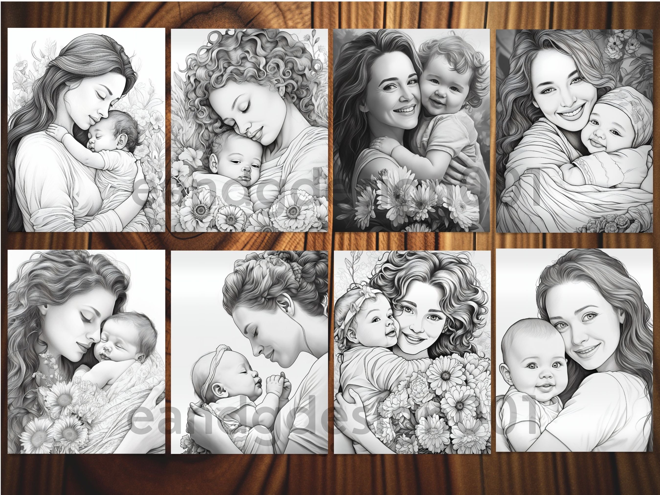 Mother and Baby Coloring Pages Motherhood Coloring Sheets Quality ...