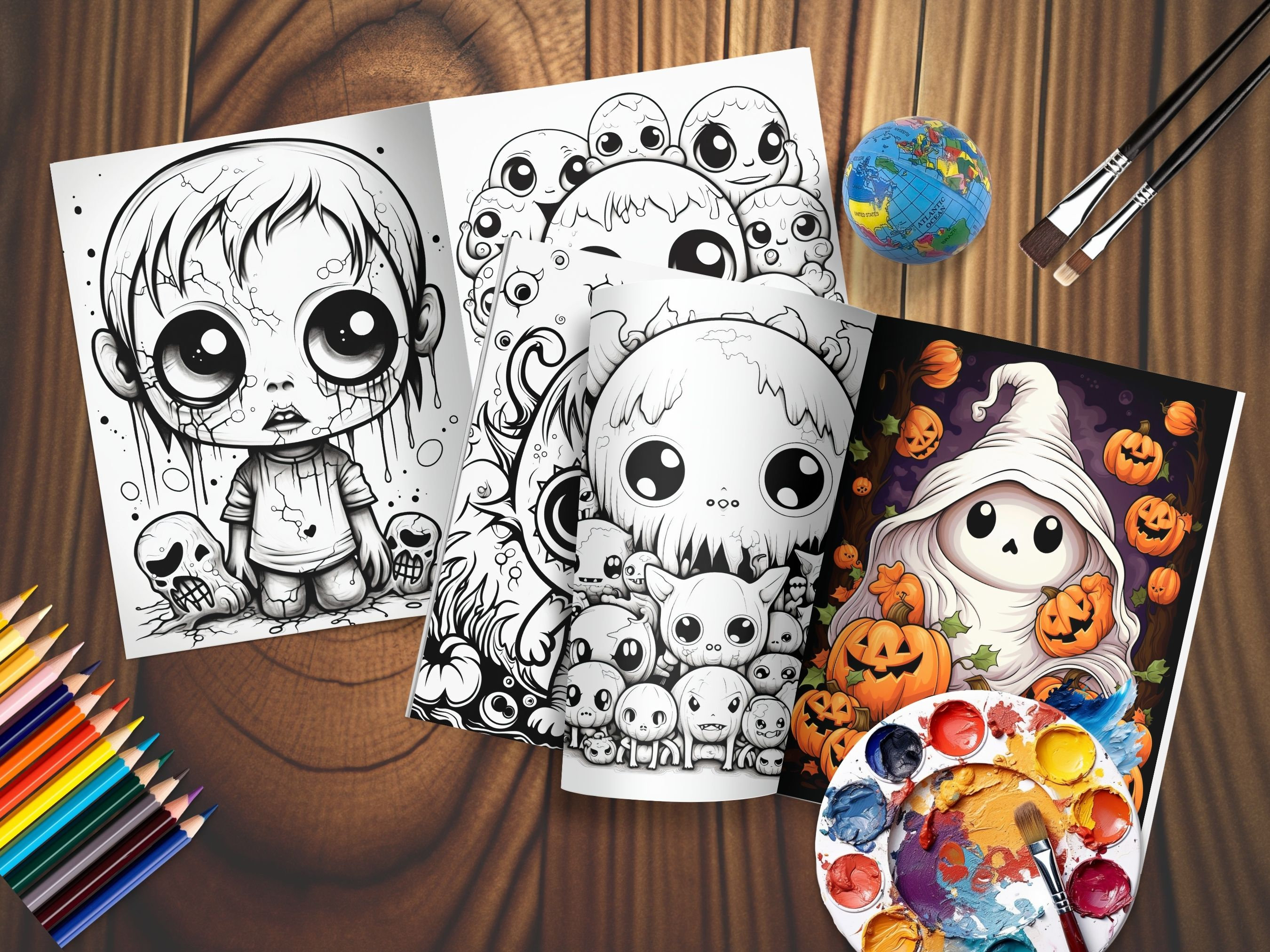 Spooky Cutie Coloring Pages Kawaii Creepy Coloring Book - Etsy