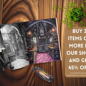 Gothic Interior Coloring Book Instant Download Gothic Architecture ...