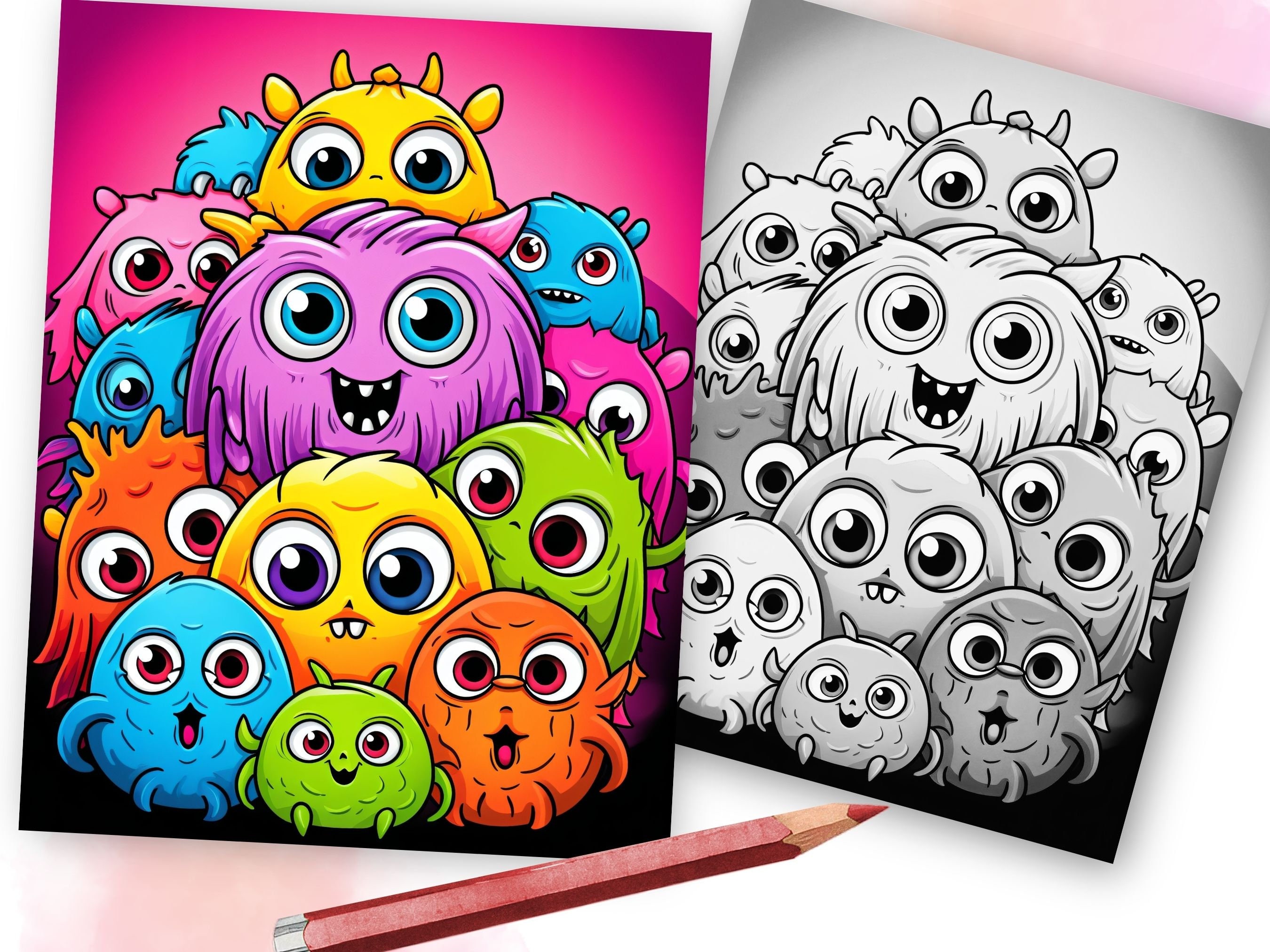 Spooky Cutie Coloring Pages Kawaii Creepy Coloring Book - Etsy