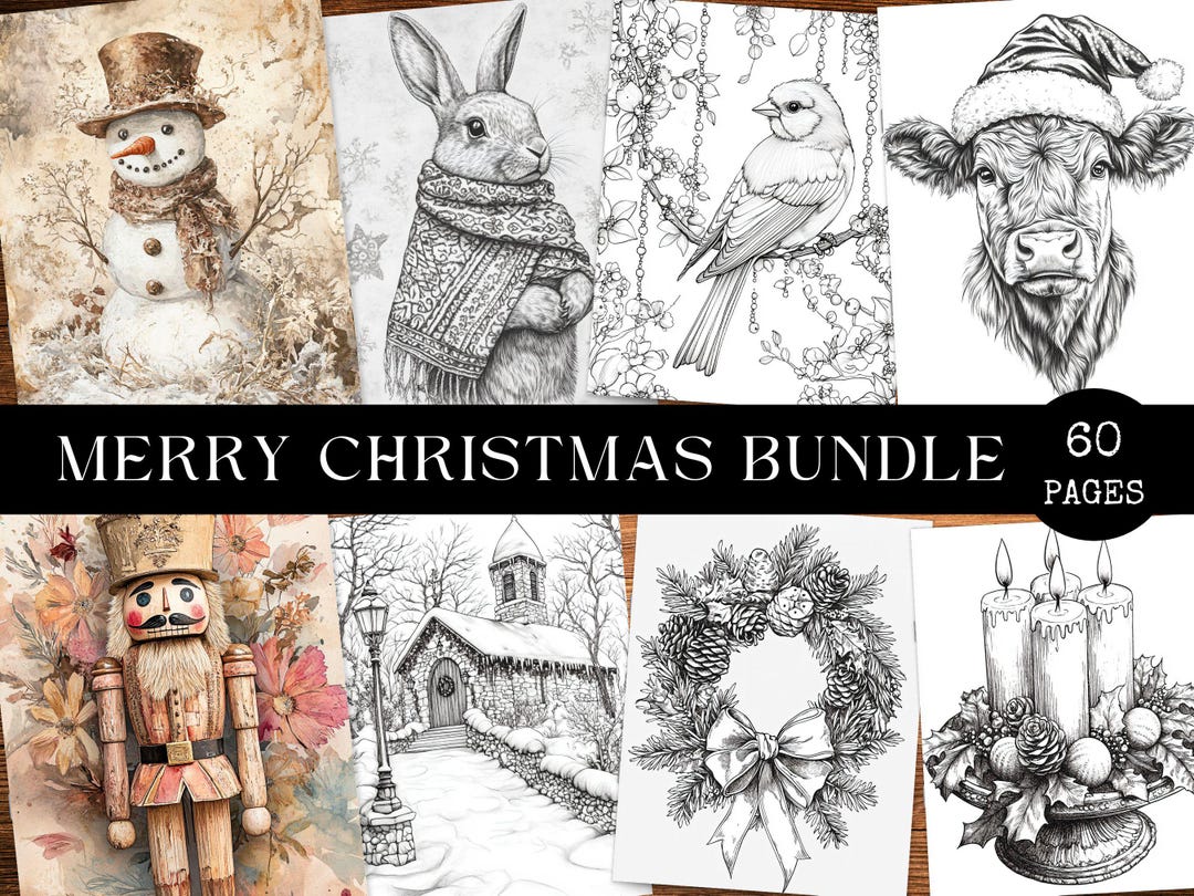 Christmas Classic Coloring BUNDLE Christmas Themed Item Coloring Sheets ...