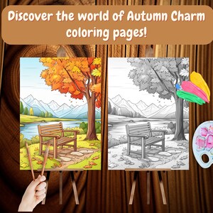 Minimalist Autumn Charm Coloring Pages for Adults Fall Theme Coloring ...